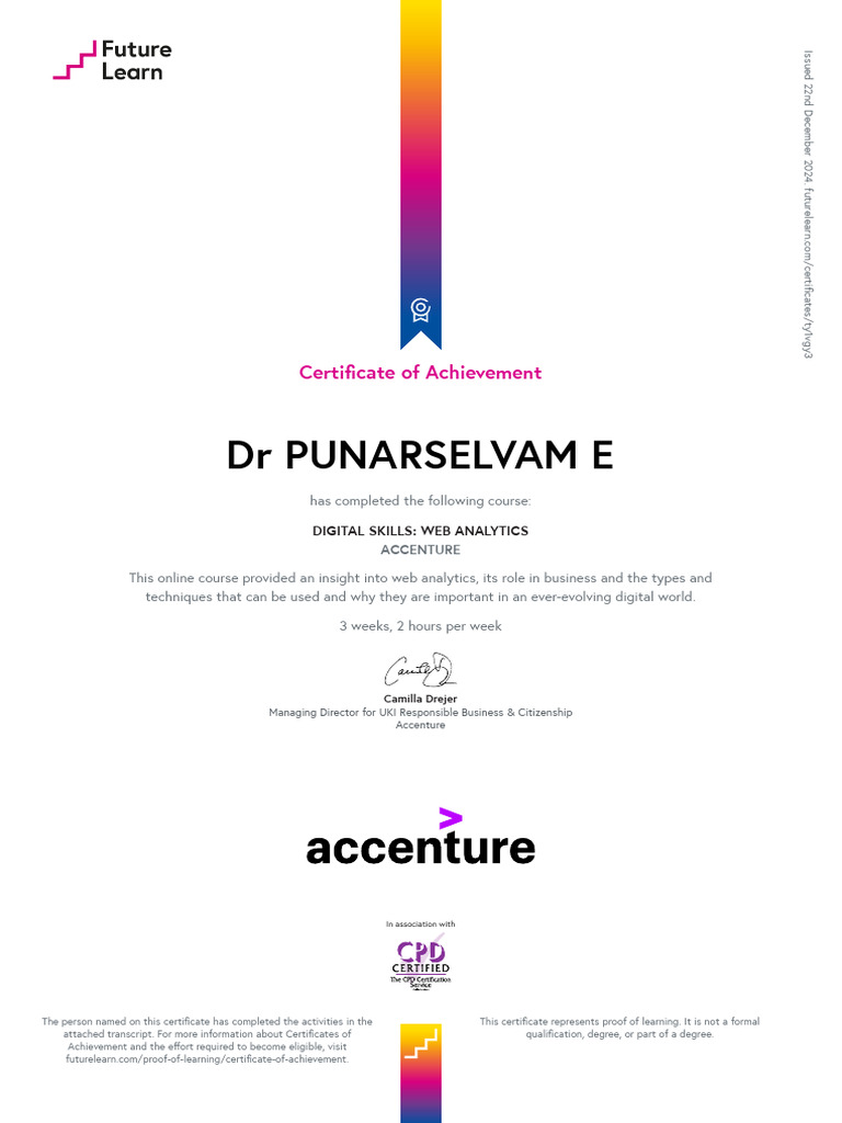 Digital-Skill-Web-Analytics Certificate of Achievement Ty1vgy3 | PDF ...