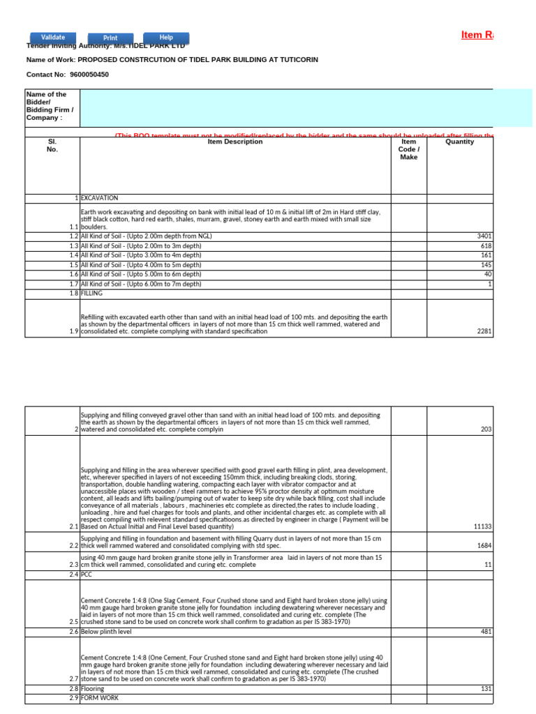 Boq 290607 | PDF | Concrete | Door