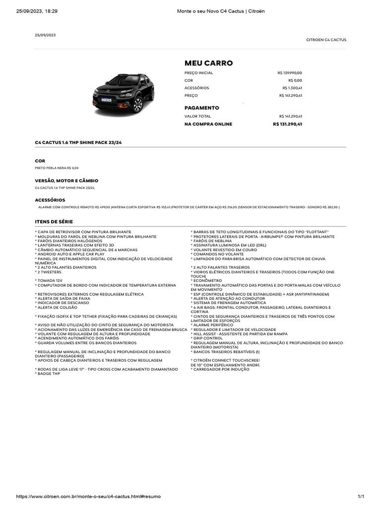 Monte o Seu Novo C4 Cactus | PDF | Veículo motorizado | Indústria automobilística