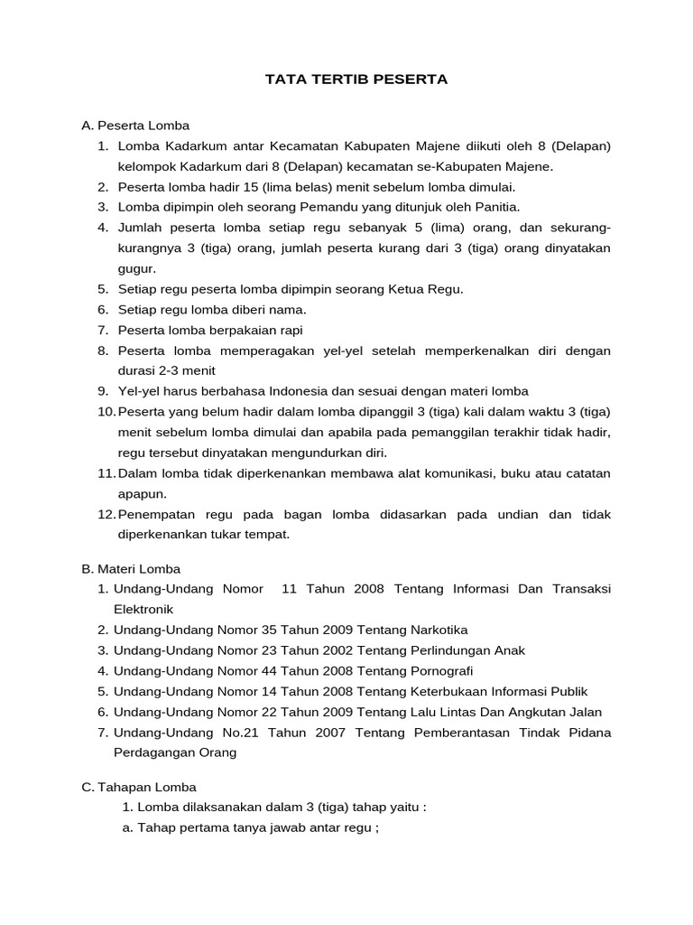 Tata Tertib Peserta | PDF