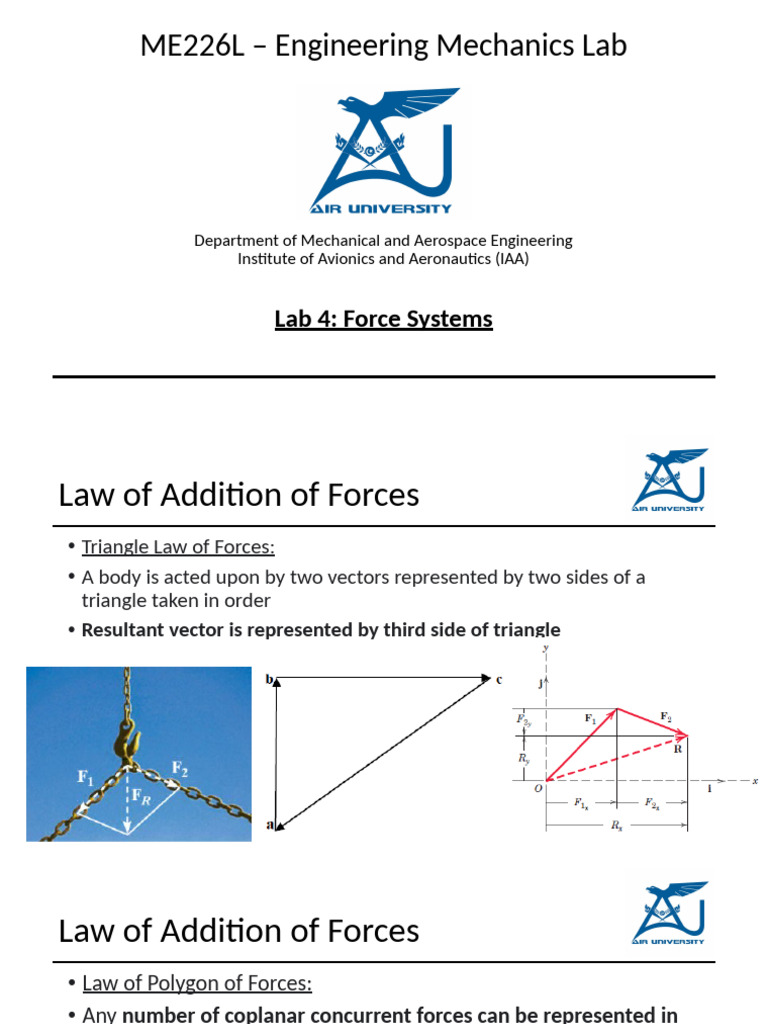 ME 226L - Lab 4 - Force Systems - Engineering Mechanics Lab | PDF ...