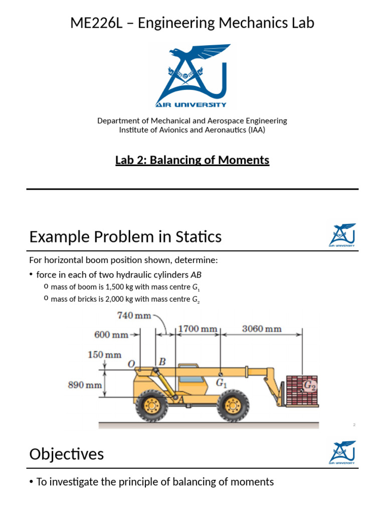 ME 226L - Lab 2 - Balance of Moments - Engineering Mechanics Lab | PDF | Lever | Force