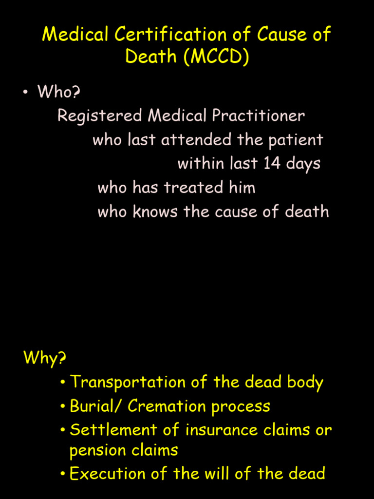 Medical Certification of Cause of Death Guide | PDF | Tooth | Skeletal ...