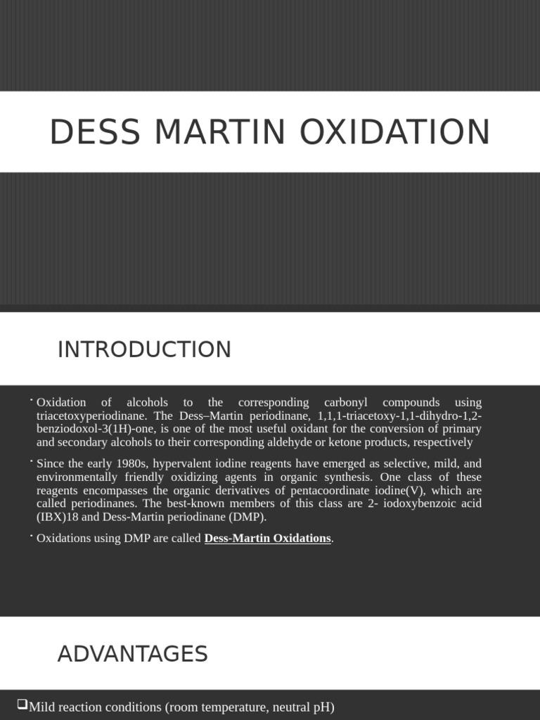 Dess-Martin Periodinane Oxidation Overview | PDF