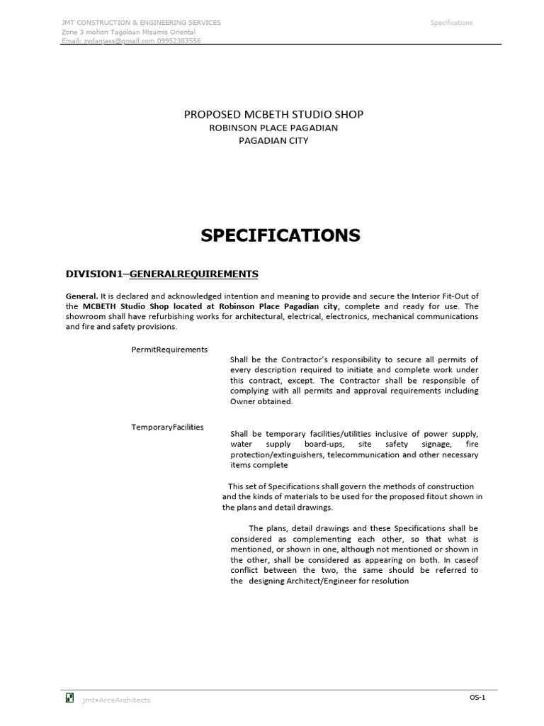 Technical Spicification | PDF | Duct (Flow) | Flooring