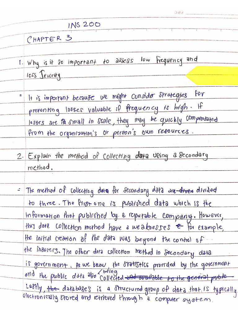Ins200 Tutorial Chapter 3 | PDF