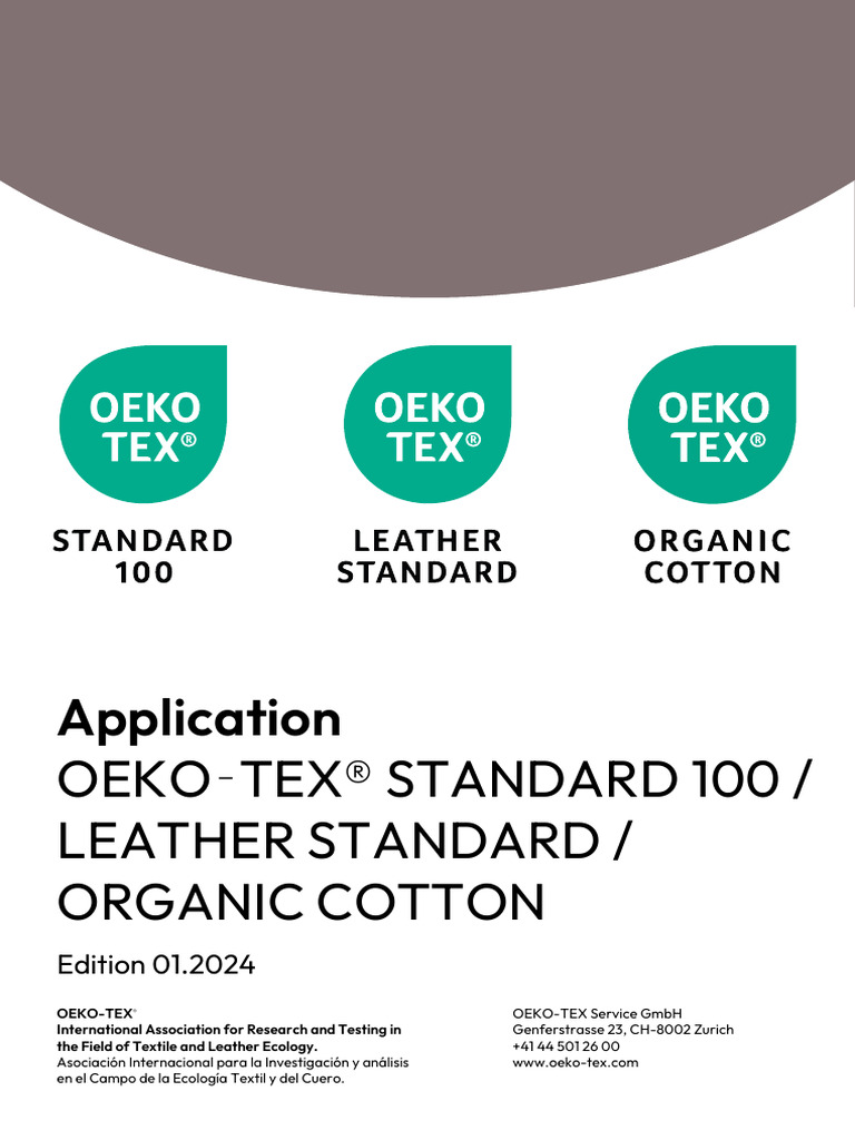 Oeko-Tex Standard 100 Application en Es | PDF | Producción y fabricación | Materiales