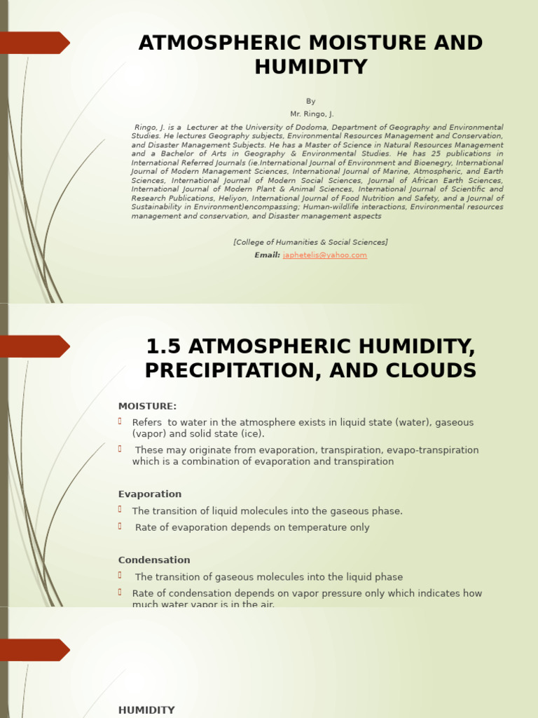 1 - 5 Atmospheric Moisture and Humidity-2 | PDF | Cloud | Humidity