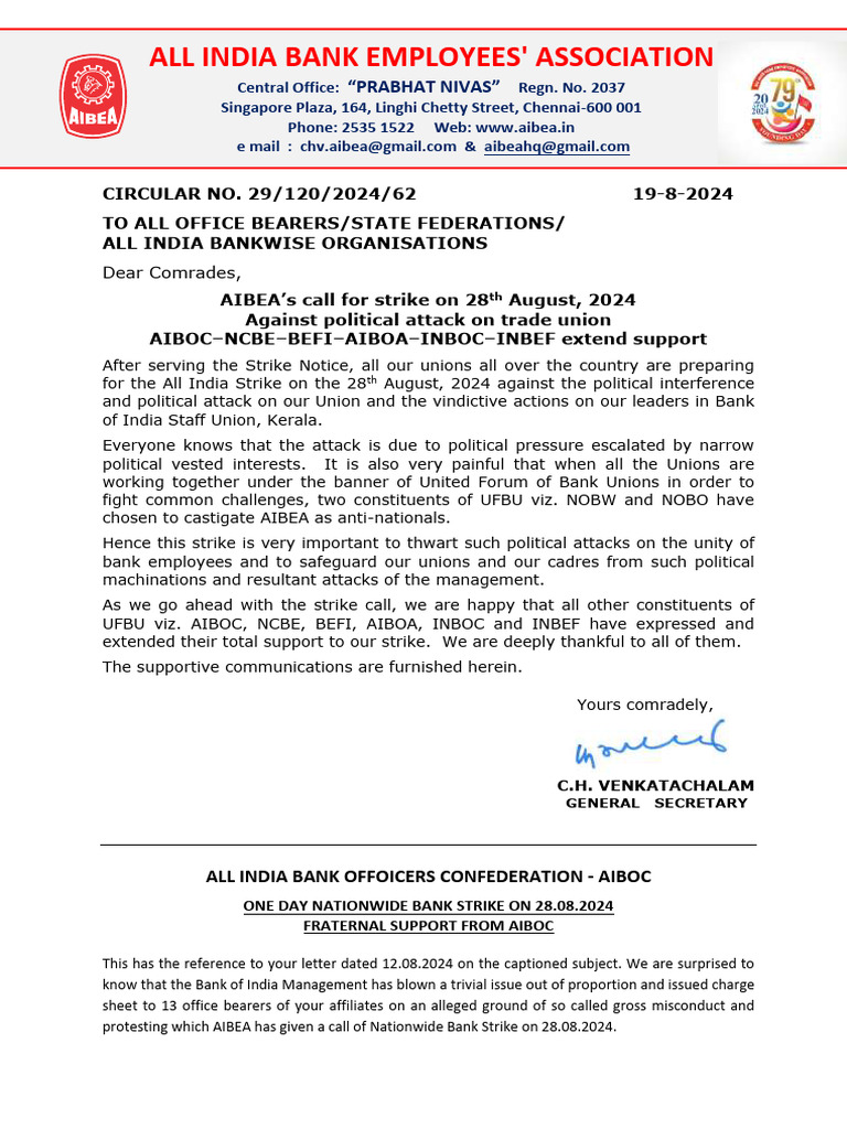 AIBEA CIR 120.62 (1) | PDF | Strike Action