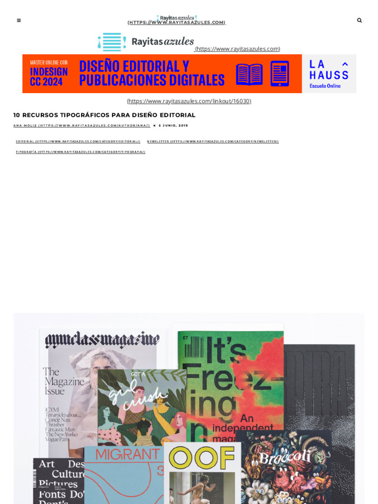 10 Recursos tipográficos para Diseño Editorial _ Rayitas Azules _ Diseño Editorial y Tipografía ...