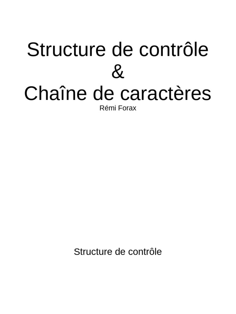 Poo 2 Struct Control String | PDF | Java (Langage de programmation) | Structure de contrôle