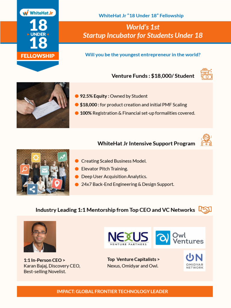 18 under 18 fellowship | PDF | Venture Capital | Corporate Finance