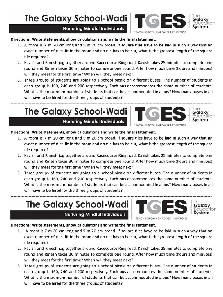 LCM - HCF Level 2 | PDF