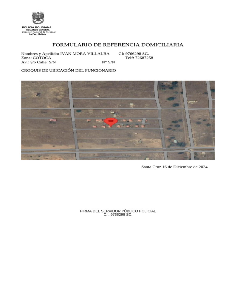 Formulario de Referencia Domiciliaria | PDF