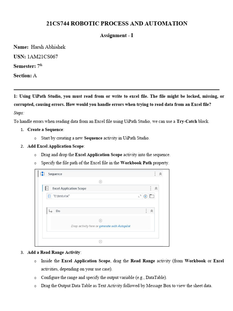 Robotic Process Automation | PDF | Microsoft Excel | Scope (Computer Science)