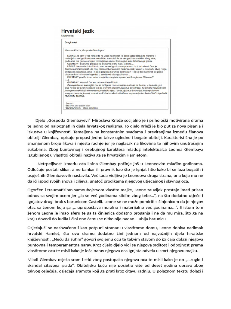 ESEJ - Glembajevi | PDF