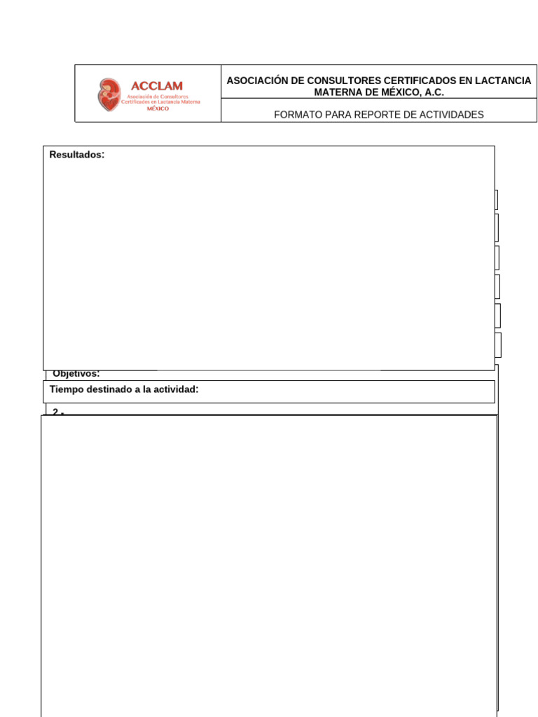 Formato para Reporte de Actividades | PDF