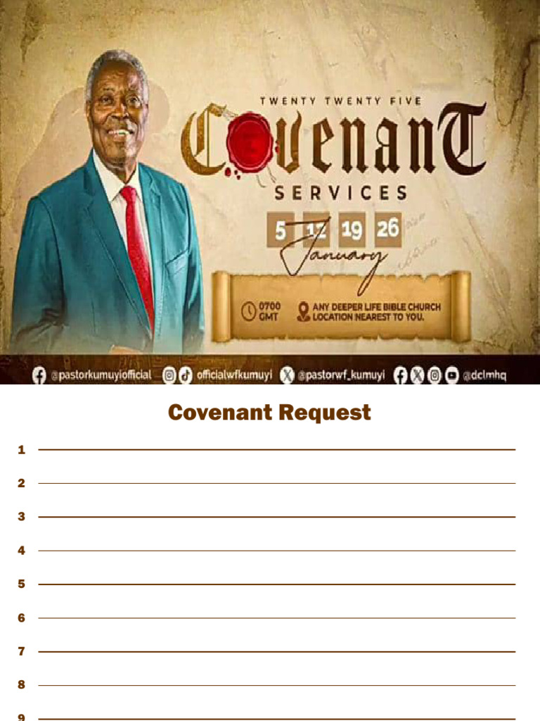 2025 Covenant Service Prayer Request Flyer | PDF