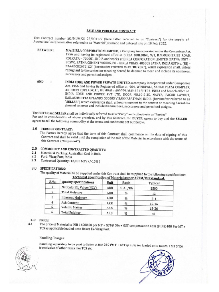 Fuel Supply Agreement | PDF