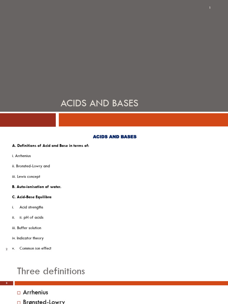 Acids and Bases | PDF | Acid | Buffer Solution