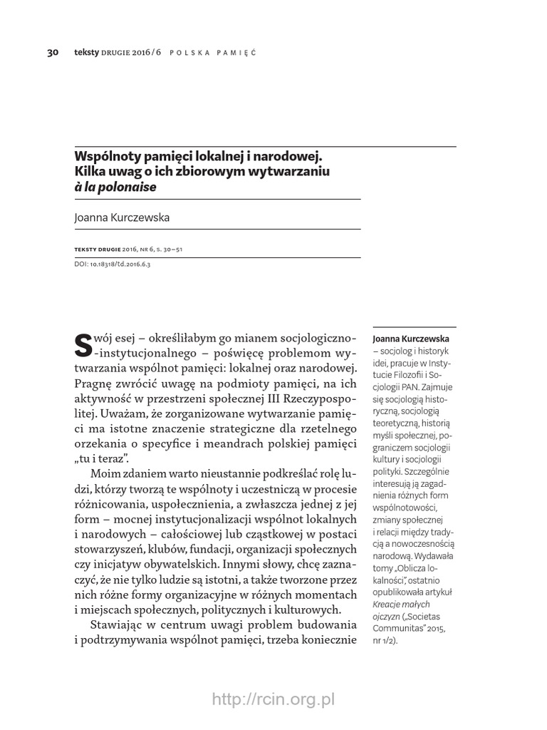 WA248 82847 P-I-2524 Kurczewska-Wspolnoty o | PDF