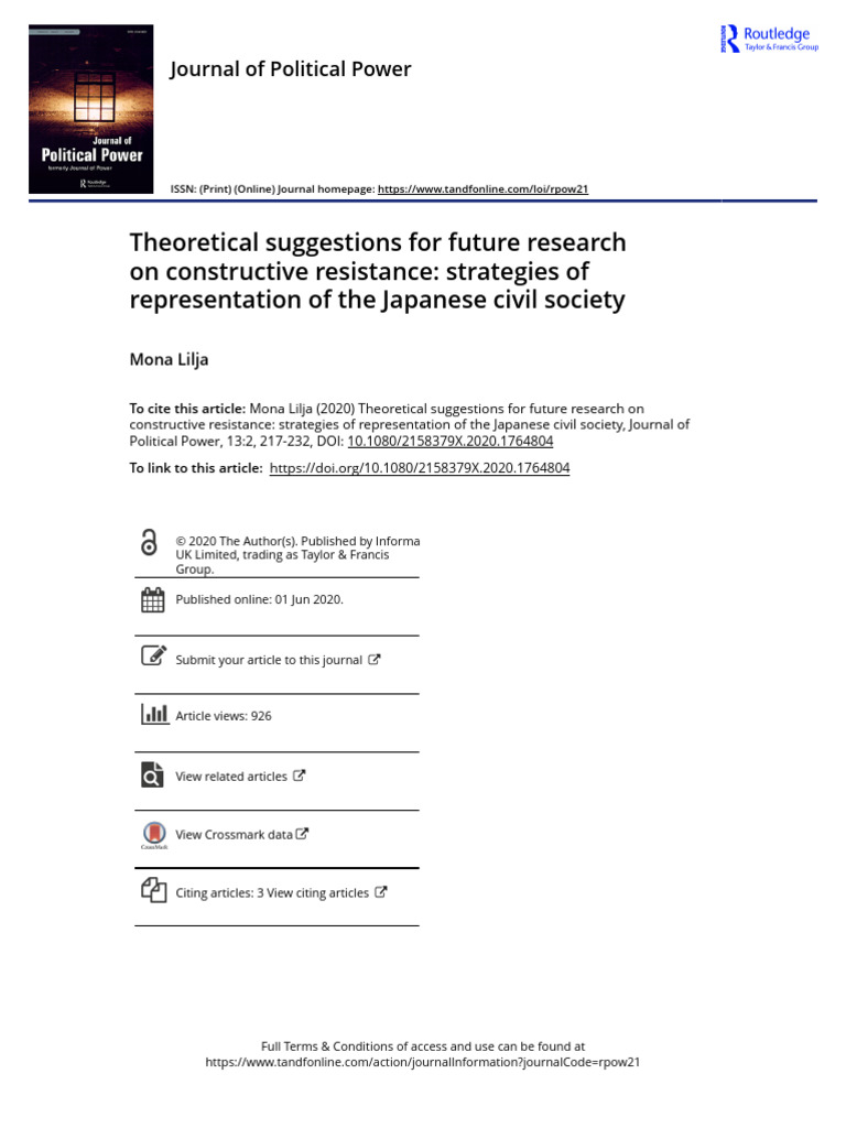 Theoretical Suggestions For Future Research On Constructive Resistance ...