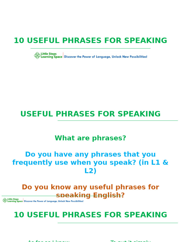 Phrases For Speaking | PDF | Luck | Knowledge