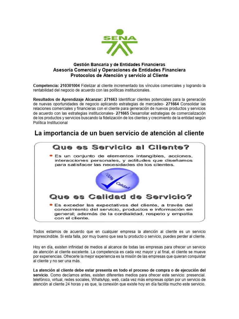 Protocolo de Atencion y Servicio Al Cliente 2023 | PDF | Servicio al Cliente | Servicio de redes ...