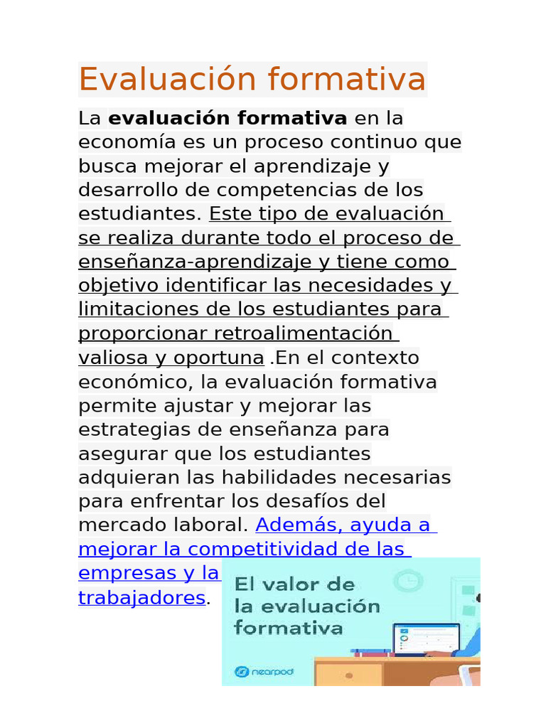 evaluacion formatica | PDF