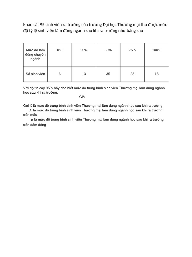 Bài Toán Ư C Lư NG Trung Bình | PDF