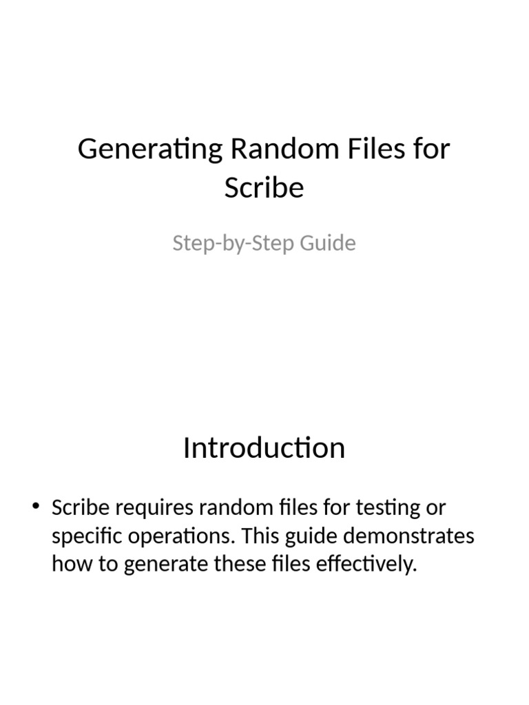 Generating Random Files For Scribe | PDF