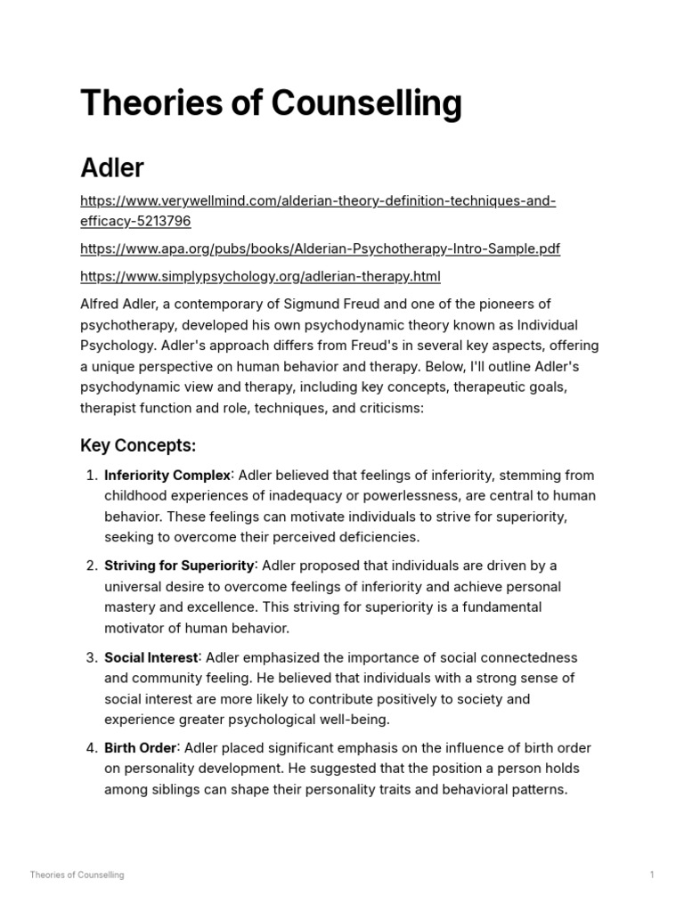 Theories of Counselling Notes | PDF | Psychotherapy | Carl Jung