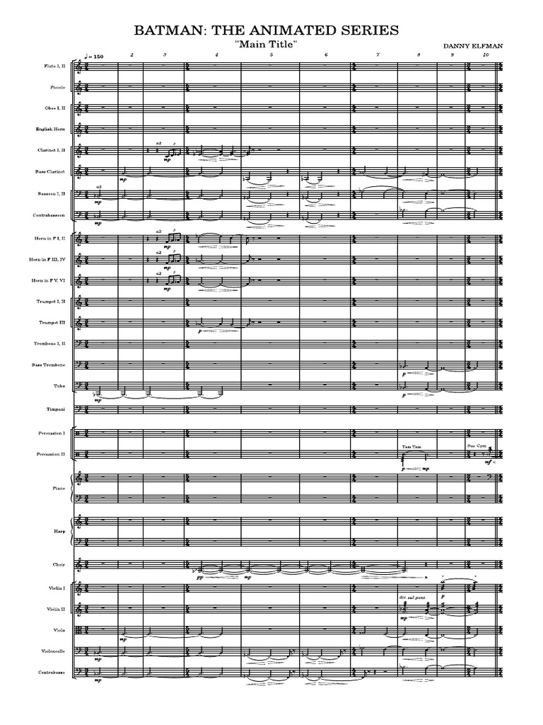 Batman The Animated Series Main Theme (Orchestra Transcription) | PDF