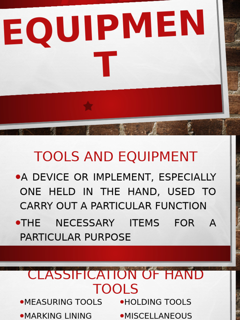 Tools and Equipment | PDF | Tools | Woodworking