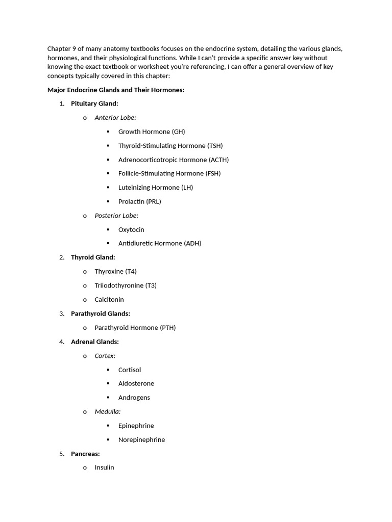 Endocrine System Overview and Hormones | PDF | Endocrine System | Glands