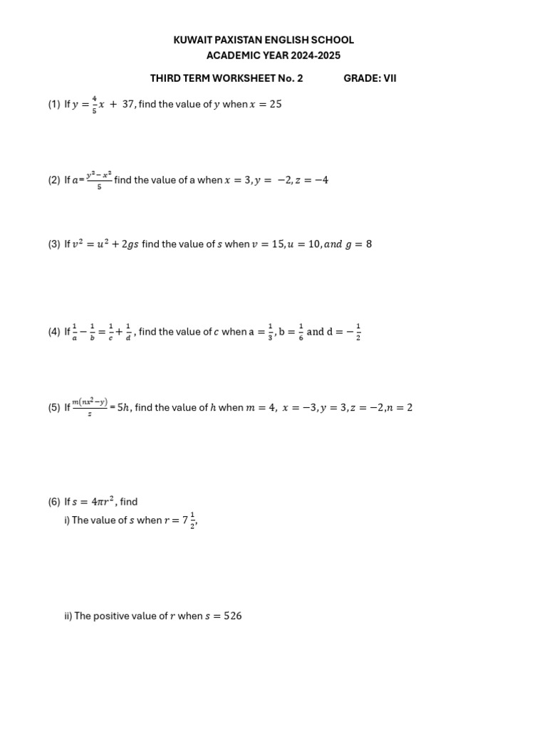 GRADE 7 Worksheet 2 | PDF