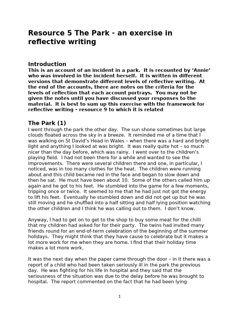 Resource 5 The Park | PDF | Thought
