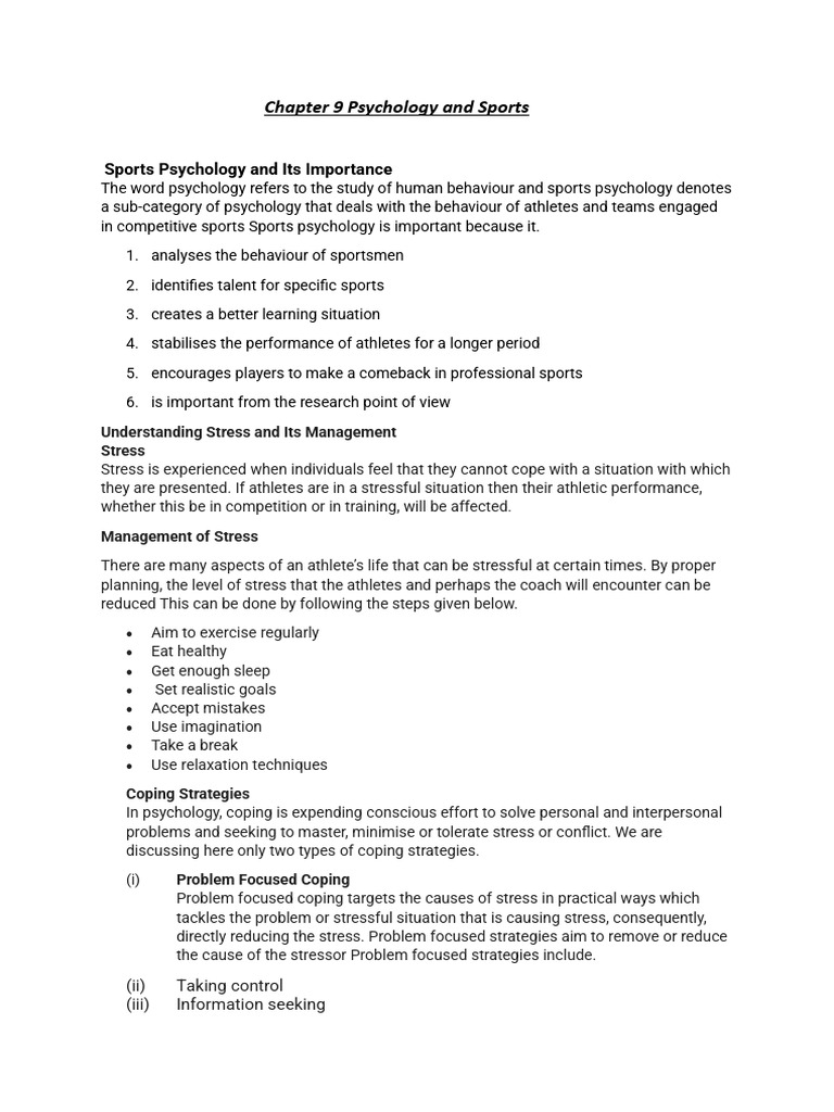 Sports Psychology: Stress and Motivation | PDF | Motivation | Motivational