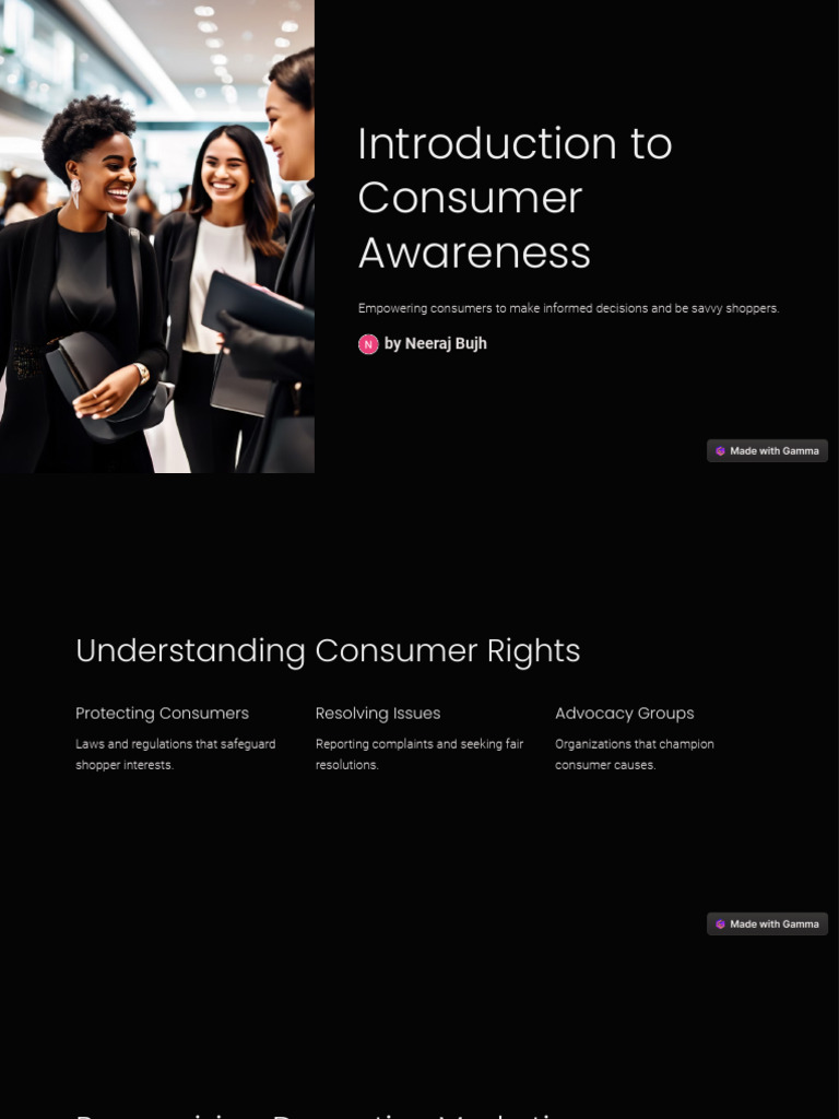 Introduction To Consumer Awareness | PDF