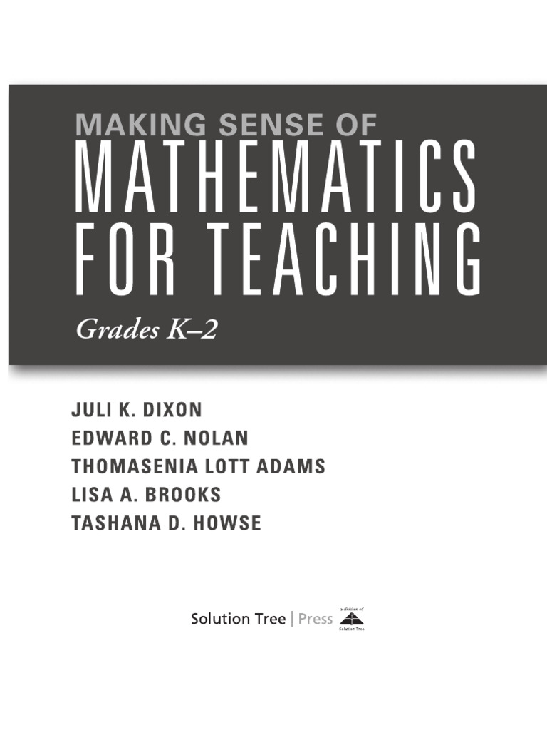 K-2 - MAE 3310 - Making Sense of Mathematics For Teaching | PDF ...