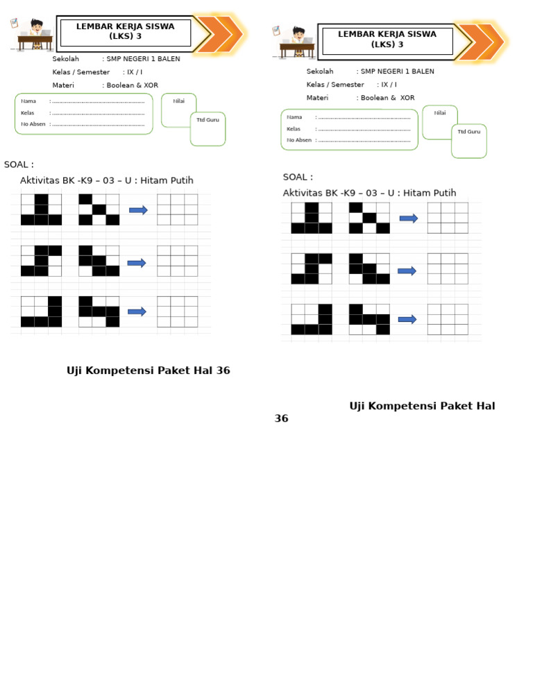 LJK 1 BAB. BERFIKIR KOMPUTASI Booleaan XOR | PDF