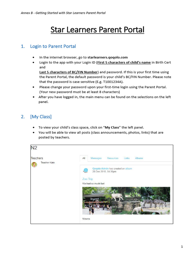 Qoqolo Parent Portal User Guide Vmar2021r1 | PDF | Login | Password