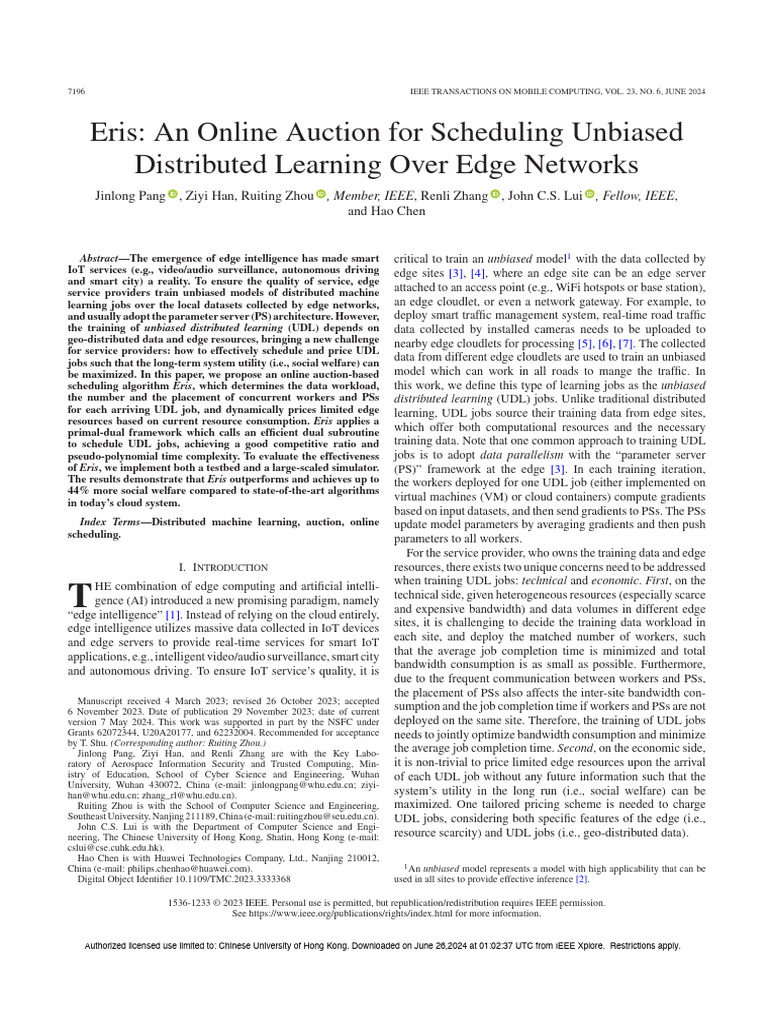 Eris_An_Online_Auction_for_Scheduling_Unbiased_Distributed_Learning_Over_Edge_Networks | PDF ...