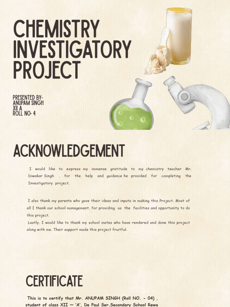 Chemistry Investigatory Project | PDF | Chemistry | Chemical Substances