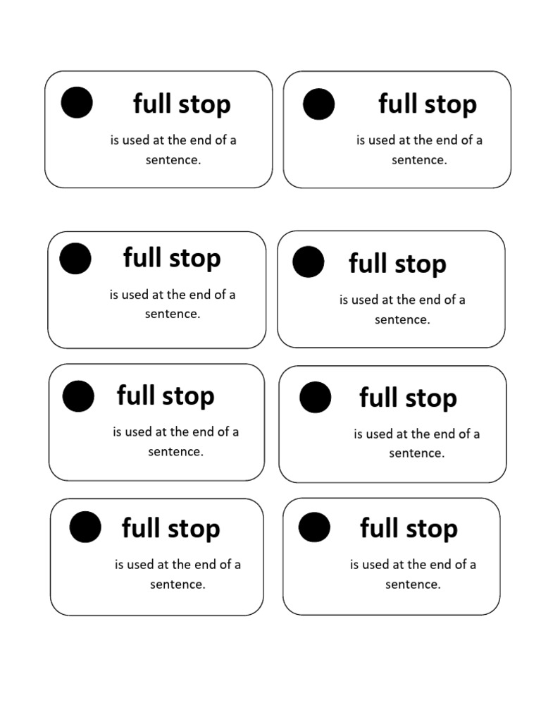 Punctuation: Full Stop & Question Mark Usage | PDF