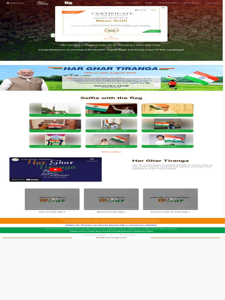 Buy and Hoist the Tiranga Flag | PDF | National Symbols | Flag
