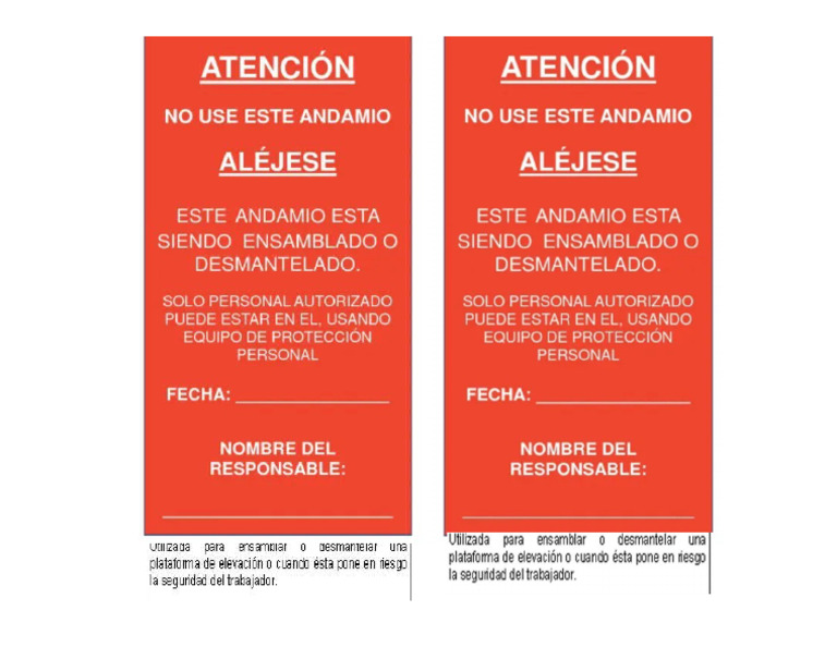 tarjetas de seguridad nom-009 | PDF