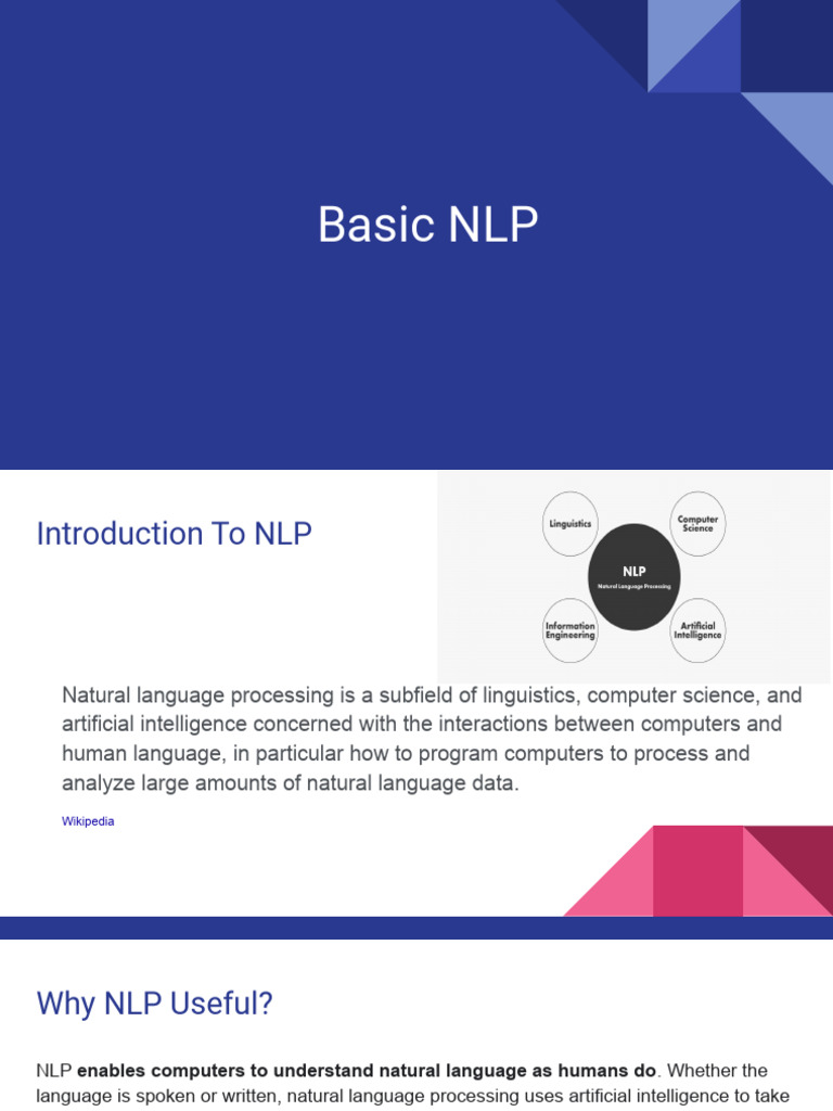 Basic NLP to End-to-end Pipeline .pptx_removed | PDF | Syntax | Phrase