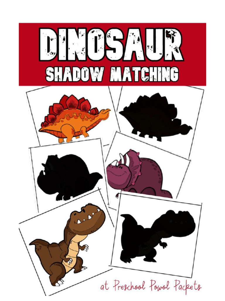 Dinosaur Shadow Matching Preschool Packet | PDF
