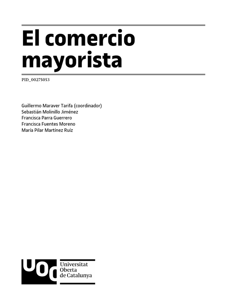 Comercio Mayorista: Funciones y Clases | PDF | Al por menor | Marketing